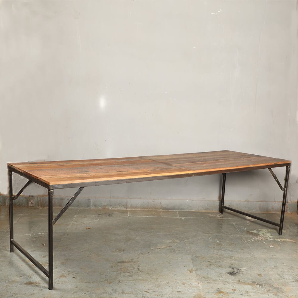 Rustikt matbord i trä och järn 250 cm, RECYCLED - Soulosofie