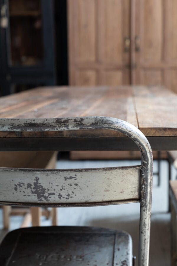 Rustikt matbord i trä och järn 250 cm, RECYCLED - Soulosofie